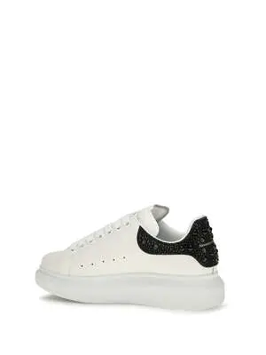Alexander McQueen Oversized Sneakers With Crystal Embellished Suede Heel