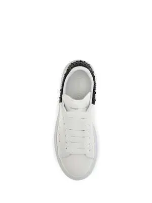 Alexander McQueen Oversized Sneakers With Crystal Embellished Suede Heel