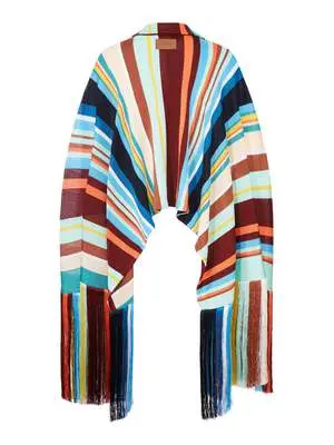 Fendi Striped Viscose Knit Poncho Shirt - Multicolor