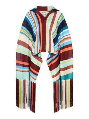 Fendi Striped Viscose Knit Poncho Shirt - Multicolor