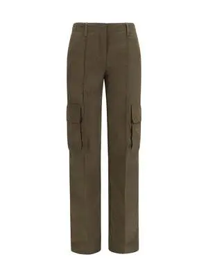 Burberry Gabardine Cargo Trousers - Green