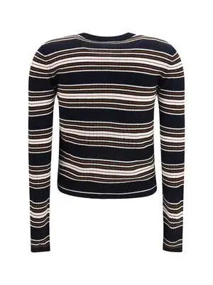 Max Mara Striped Silk And Wool Cardigan