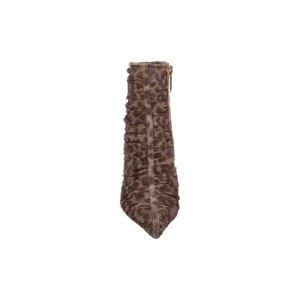 L'Agence Fulton Ruched Leopard Print Mesh Stiletto Bootie - Leopard Mesh