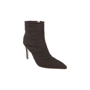 L'Agence Fulton Ruched Mesh Stiletto Booties - Chocolate Mesh