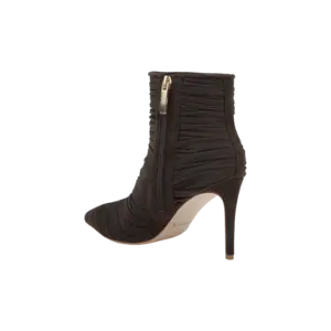L'AGENCE Fulton Ruched Mesh Stiletto Booties - Chocolate Mesh