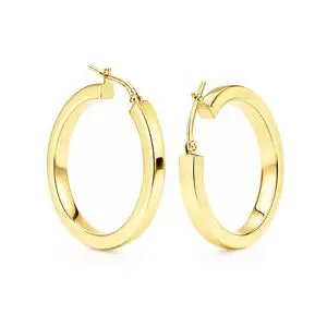 UNALOE Polished Plated Chunky Hoop Earrings - Gold