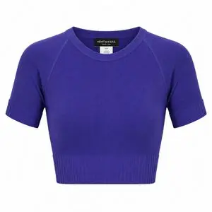 HEART AND SOUL Amethyst Cross Activewear Crop Top - Purple