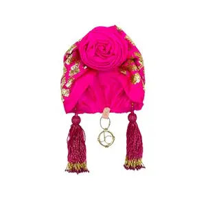 JULIA CLANCEY Edith Luxe Sequin Turban With Tassels - Pink