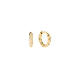 VANCHI Starfall Huggies Earrings With Cubic Zirconia In 14k Plated Sterling Silver - Gold