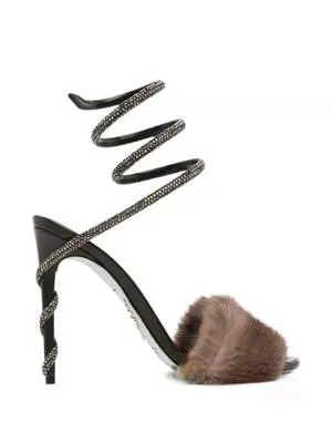 Rene Caovilla Margot Crystal-embellished Sandals - Brown