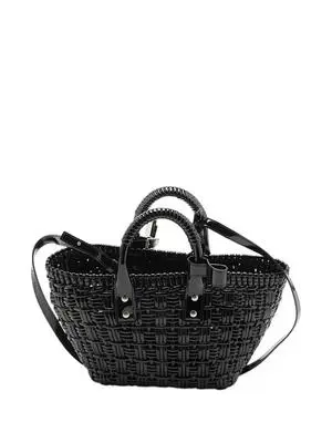 Balenciaga 2021-2026 Xs Faux Leather Bistro Basket Bag Satchel - Black