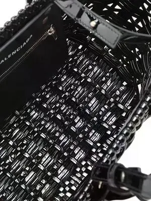 Balenciaga 2021-2026 Xs Faux Leather Bistro Basket Bag Satchel - Black