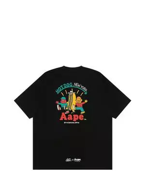 AAPE BY *A BATHING APE X Jun Oson Moonface Graphic-print T-shirt - Black