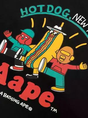 AAPE BY *A BATHING APE X Jun Oson Moonface Graphic-print T-shirt - Black