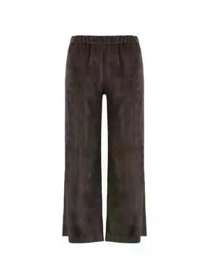 F.IT Corduroy-effect Elasticated Trousers - Brown