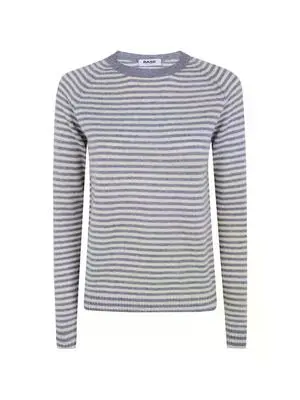 BASE Striped Cashmere Sweater - Grey