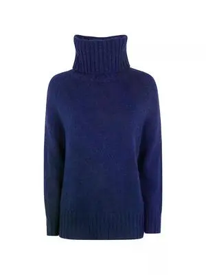 BASE Turtleneck Raglan-sleeve Sweater - Blue