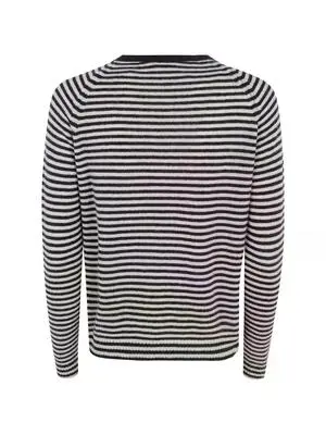 BASE Striped Cashmere Sweater - Black