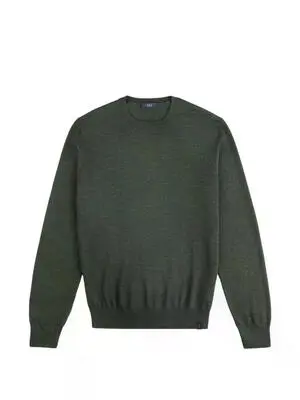 FAY Crew-neck Ribbed-trim Sweater - Green