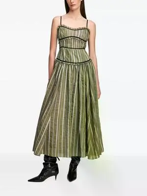 Cinq À Sept Celia Striped-pattern Ruffled Midi Dress