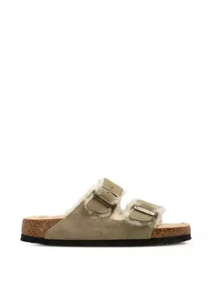 BIRKENSTOCK Arizona Shearling Sandals - Neutrals
