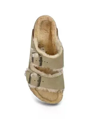 BIRKENSTOCK Arizona Shearling Sandals - Neutrals
