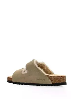BIRKENSTOCK Arizona Shearling Sandals - Neutrals