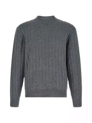 BOSS Textured-knit Cotton Sweater - Grey