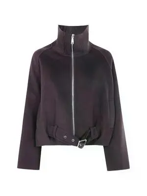 Seventy Belted High-neck Jacket - Brown