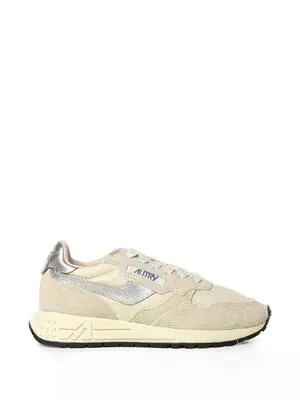 AUTRY Reelwind Low Sneakers In Ecru And Platinum Nylon And Suede - Neutrals