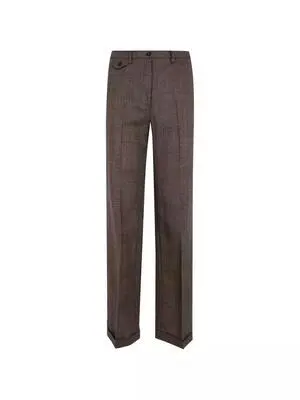 Seventy Houndstooth-pattern Wool Trousers - Brown