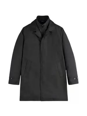 FAY Layered Neck Coat - Black