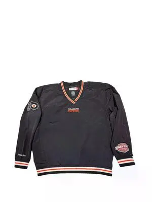 Mitchell & Ness Logo Patch V-neck Sweater - Black