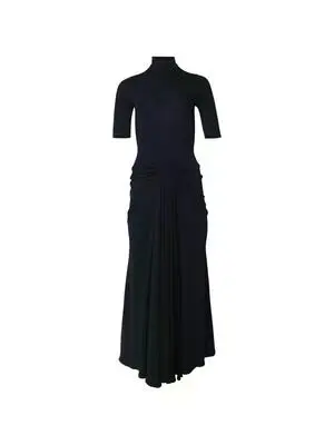 Burc Akyol Jersey High Neck Dress With Draped Detailing
