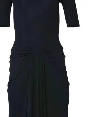 Burc Akyol Jersey High Neck Dress With Draped Detailing