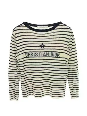 Dior Long Sleeve Knitted T-shirt - Neutrals