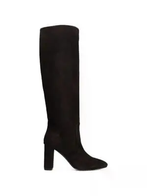 VIA ROMA 15 Suede Block-heel Boots - Brown