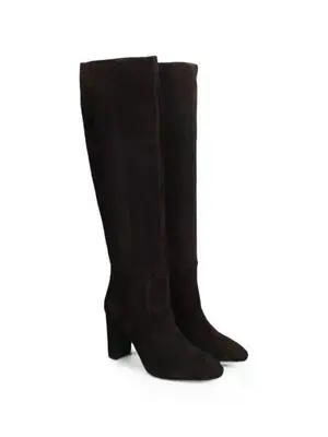 VIA ROMA 15 Suede Block-heel Boots