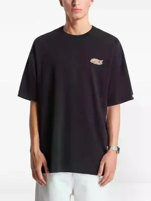 A BATHING APE Logo Print Crewneck T-shirt - Black
