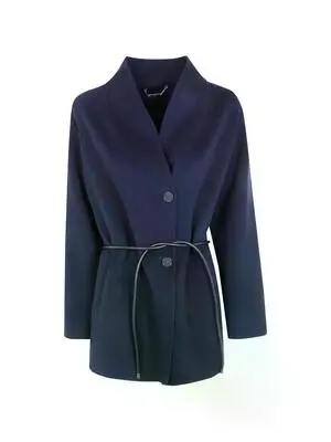 Seventy Belted Button-front Coat - Blue