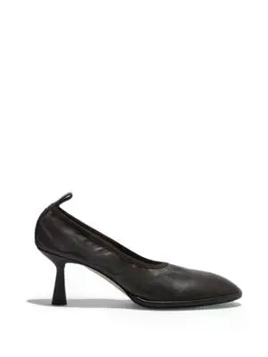 AeydĒ Giulia Leather Heeled Pumps - Brown