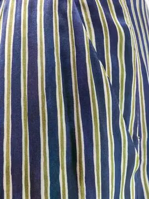 BYE FIRENZE Stripe-print Pleated Trousers