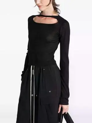 Rick Owens Cut-out Ribbed-trim Top