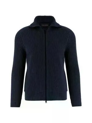 Tagliatore Ribbed-knit Zip-up Sweater