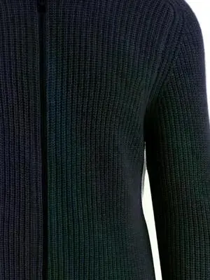 Tagliatore Ribbed-knit Zip-up Sweater