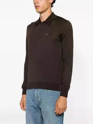 Prada Long-sleeved Superfine Wool Polo Sweater - Brown