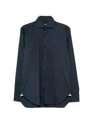 BARBA NAPOLI Point-collar Button-down Shirt - Blue