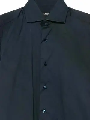 BARBA NAPOLI Point-collar Button-down Shirt - Blue