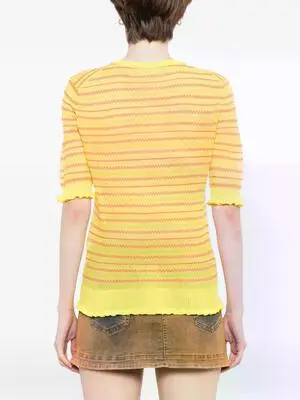 JW Anderson Striped Ruffle-trim Top