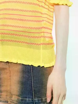 JW Anderson Striped Ruffle-trim Top